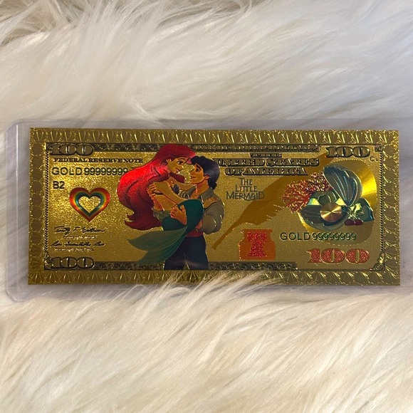 Disney | Other | 24k Gold Foil Plated Ariel And Prince Eric The Little ...